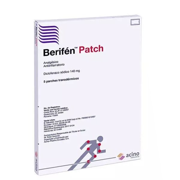 BERIFEN PARCHES X 5 (DICLOFENACO SODICO)